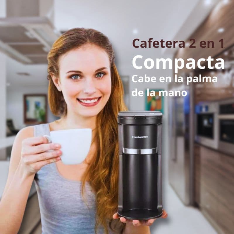 Mini Cafetera Portátil para Cápsulas K y Café Molido